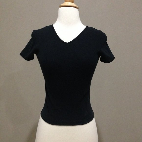 Sisley | Tops | Sisley Stretch Fitted Tee In Black | Poshmark